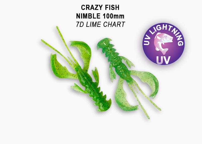 07D Lime-Chart Crazy Fish NIMBLE 10см Силиконова примамк ...