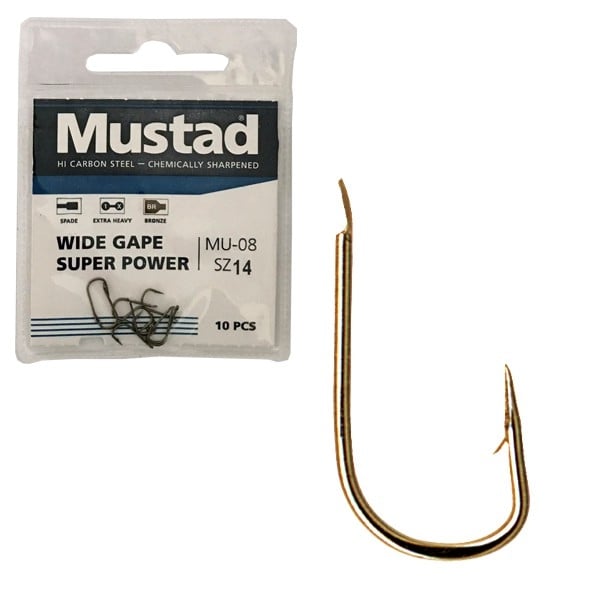 Mustad Ultra NP Wide Gape Super Power Spade Barbed MU08 ...